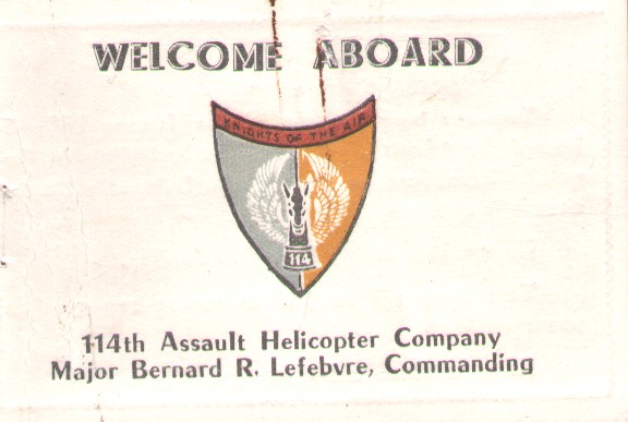 Vietnam Helicopter insignia and artifacts - 114th Assault Helicopter ...