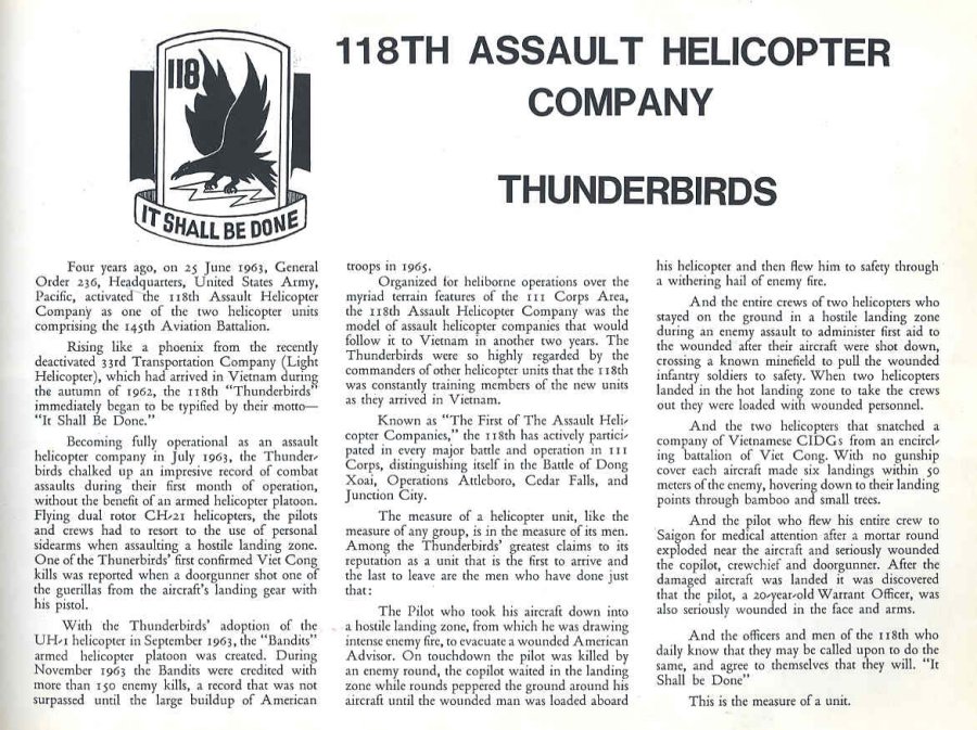 Vietnam Helicopter insignia and artifacts - 118th Assault Helicopter ...